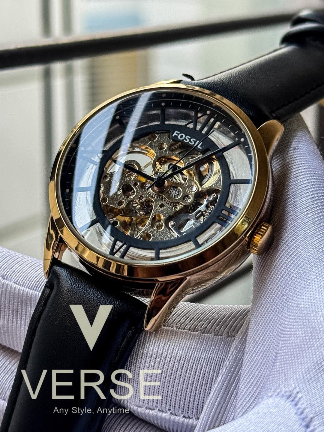 Fossil Automatic Black Belt Gold Case Black Dial AA - VERSE – VERSE